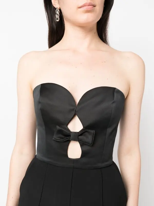 Elie Saab Bow-detail Cut-out Taffeta Jumpsuit