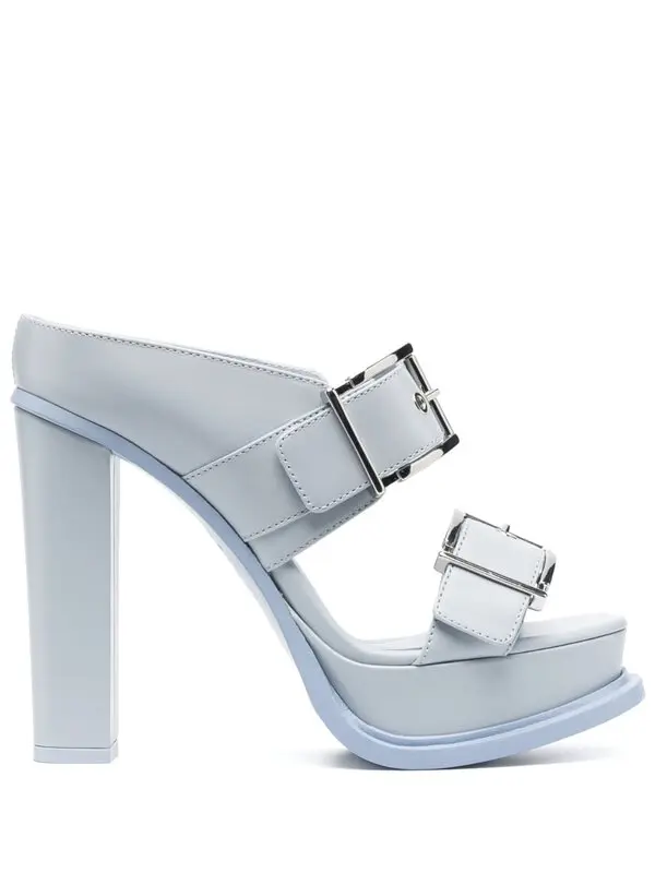 Alexander McQueen 120mm Leather Sandals - Blue
