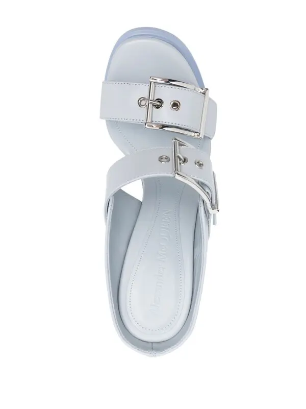 Alexander McQueen 120mm Leather Sandals - Blue