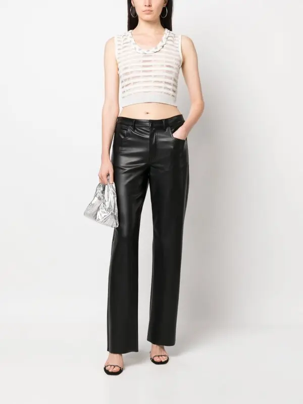 GENNY Cream White Sleeveless Cut-out Detail Top