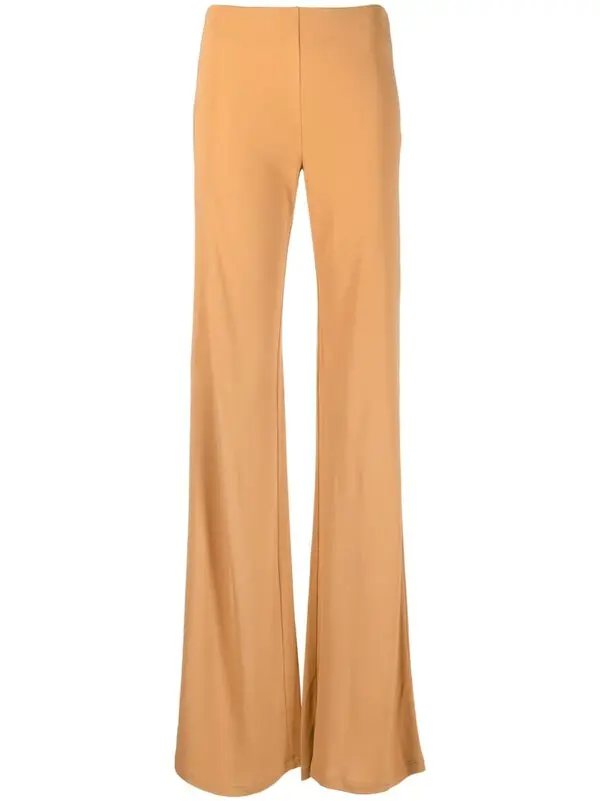 Alberta Ferretti High-waisted Flared Trousers - Brown