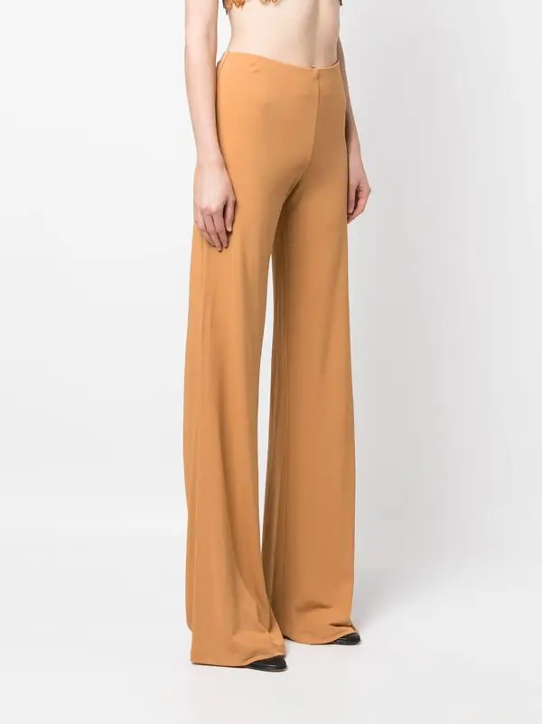 Alberta Ferretti High-waisted Flared Trousers - Brown