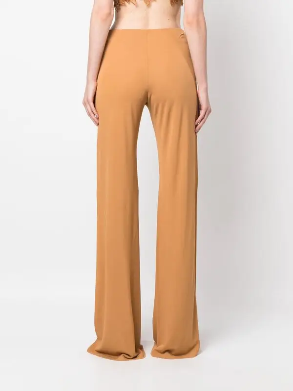 Alberta Ferretti High-waisted Flared Trousers - Brown