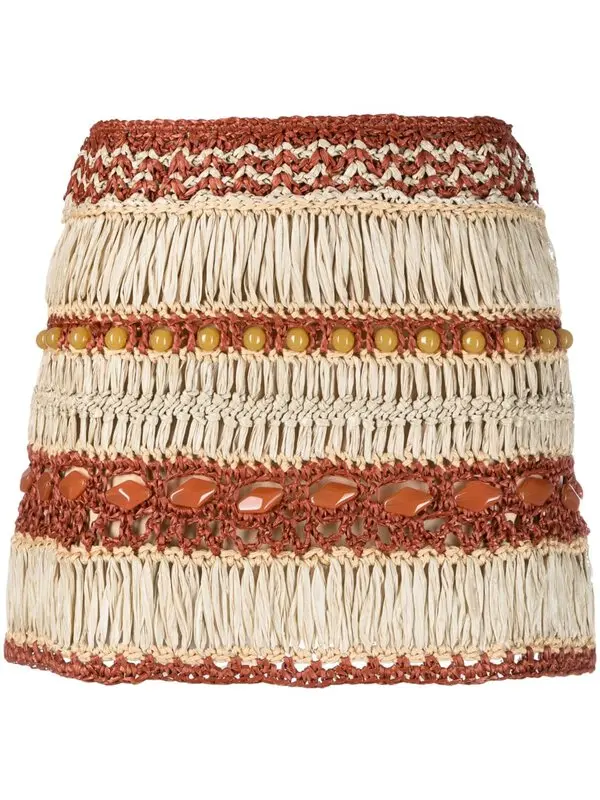 Alberta Ferretti Layered Crochet Skirt
