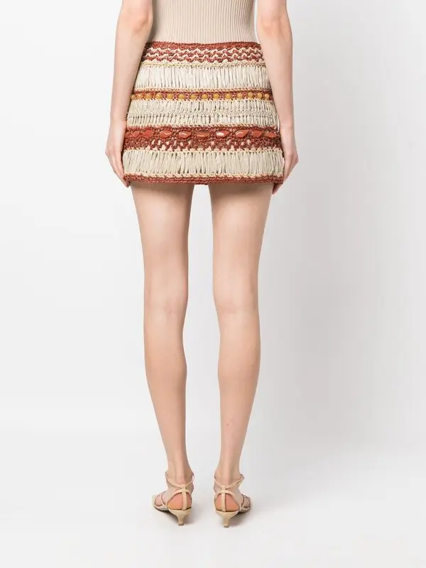 Alberta Ferretti Layered Crochet Skirt
