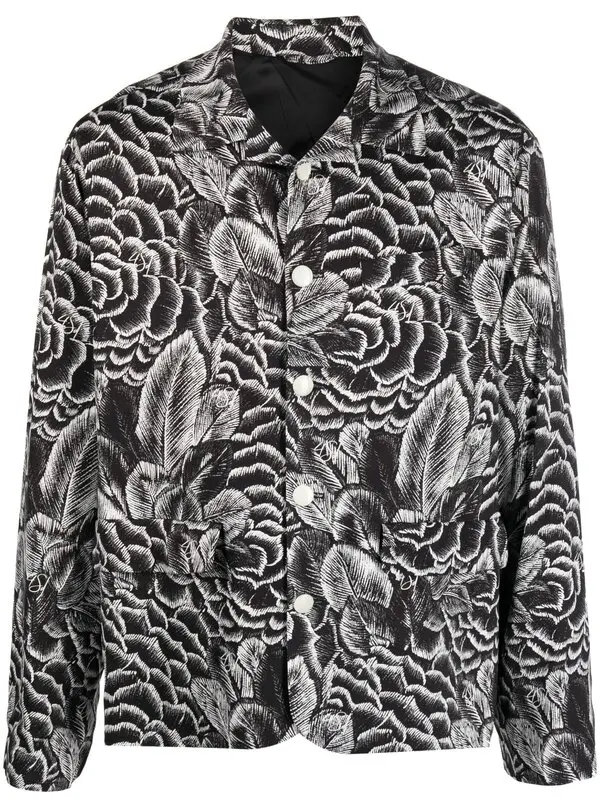 4SDESIGNS Floral-print Long-sleeve Shirt