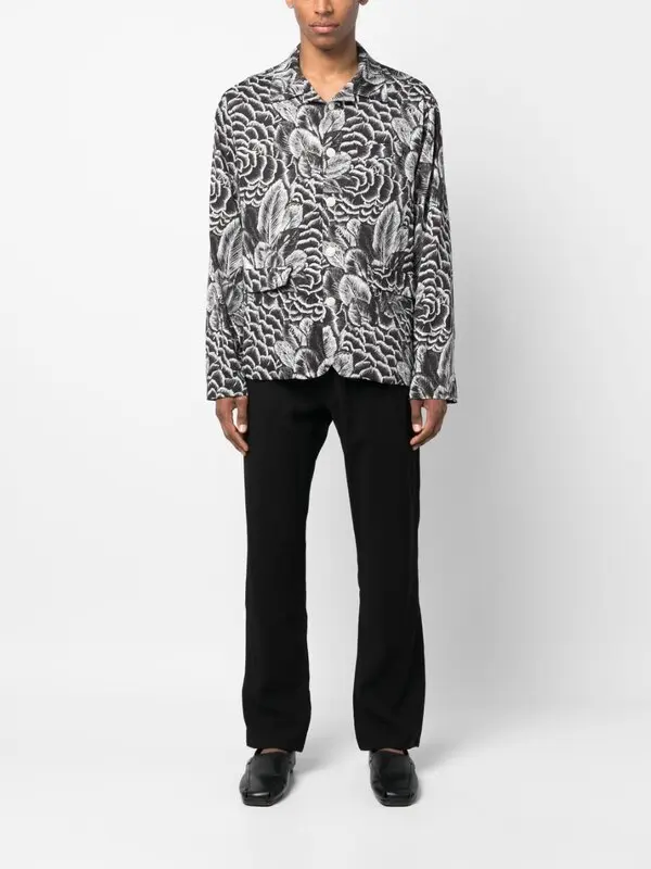4SDESIGNS Floral-print Long-sleeve Shirt