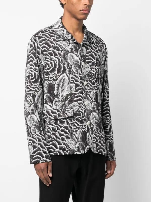 4SDESIGNS Floral-print Long-sleeve Shirt