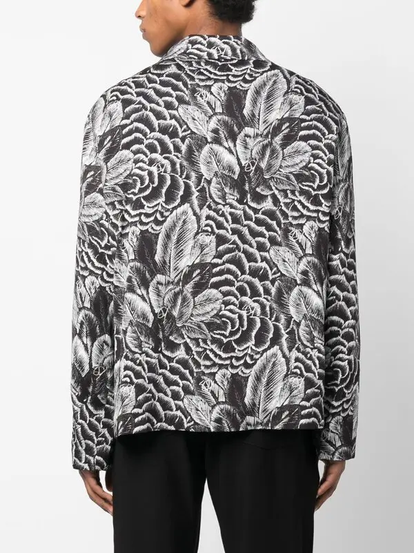 4SDESIGNS Floral-print Long-sleeve Shirt