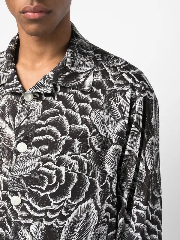 4SDESIGNS Floral-print Long-sleeve Shirt