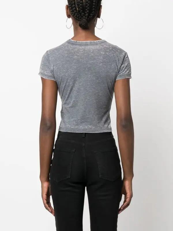 Guess Logo-print Cropped T-shirt