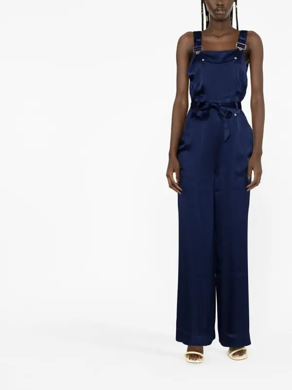Alberta Ferretti Navy Silk Blend Jumpsuit
