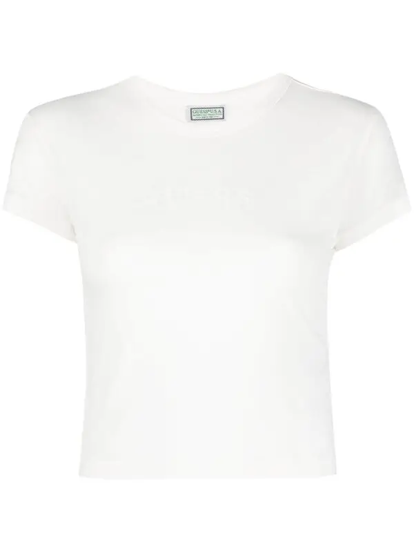 Guess Logo-print Cropped T-shirt