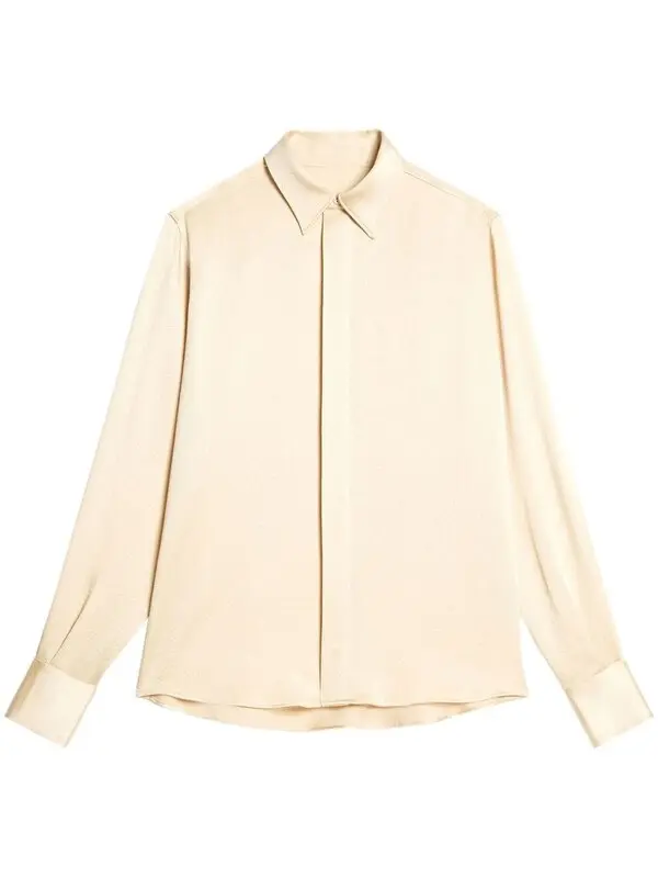 Ami Silk Finish Long-sleeve Shirt