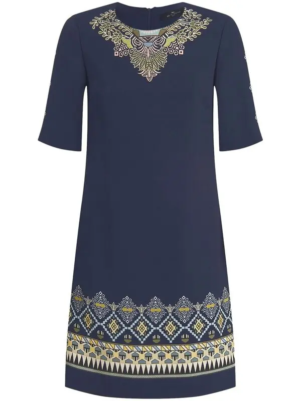 Etro Embroidered-design Short-sleeve Dress