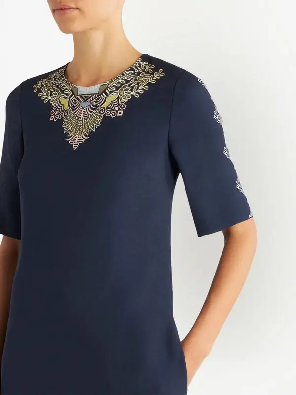 Etro Embroidered-design Short-sleeve Dress