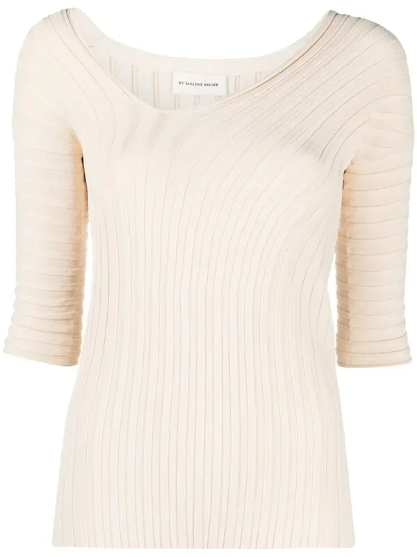 BY MALENE BIRGER Ribbed Knit Top - Neutrals