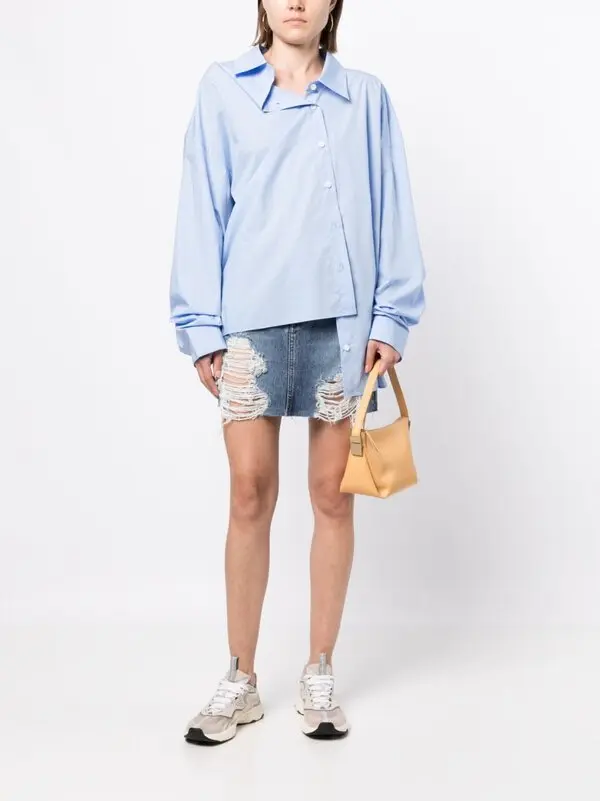 Goen.j Distressed Denim Mini Skirt