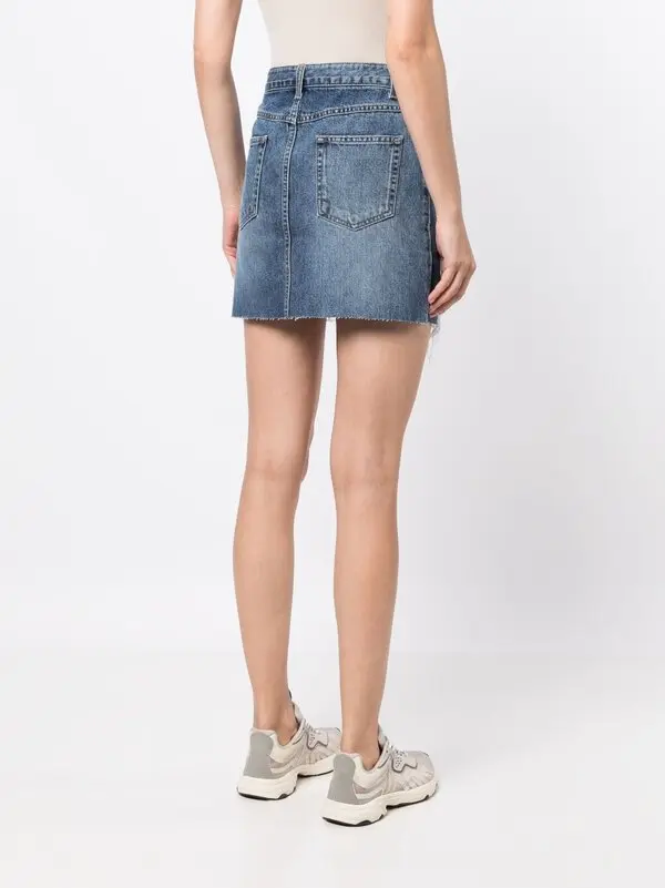 Goen.j Distressed Denim Mini Skirt