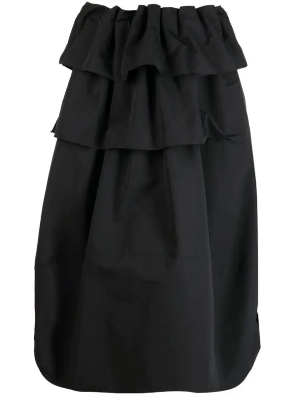 Goen.j Ruffled Midi Skirt - Black