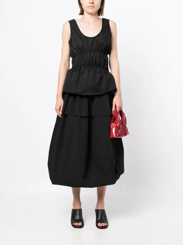 Goen.j Ruffled Midi Skirt - Black