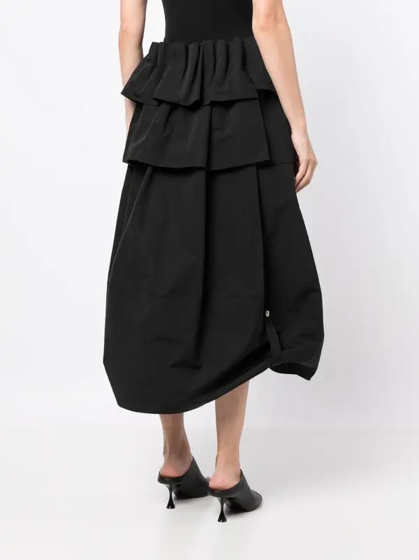 Goen.j Ruffled Midi Skirt - Black