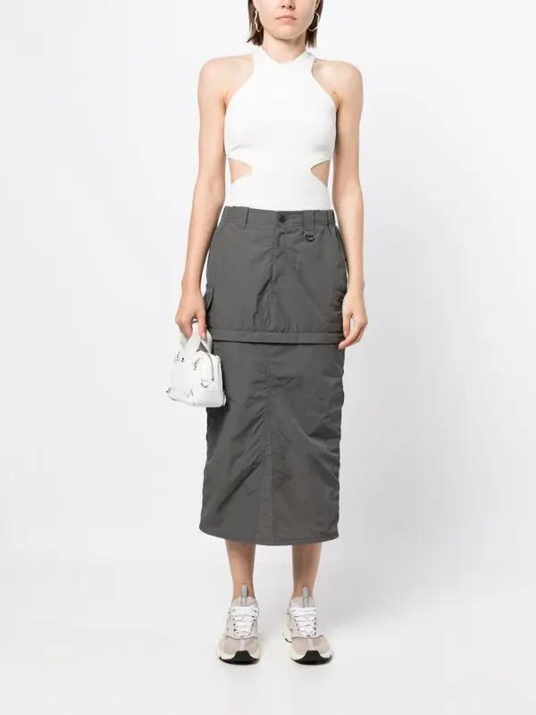 Goen.j Detachable Panel Cargo Skirt - Grey