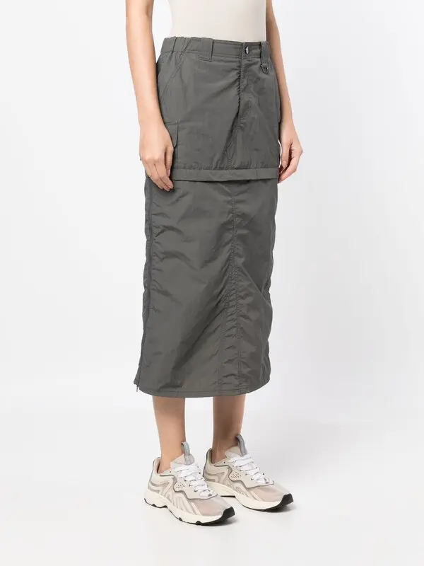 Goen.j Detachable Panel Cargo Skirt - Grey