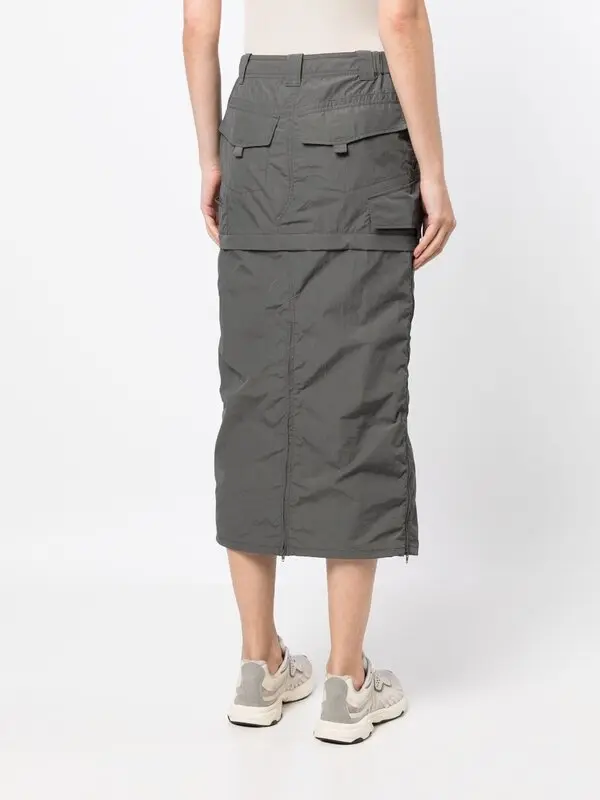 Goen.j Detachable Panel Cargo Skirt - Grey