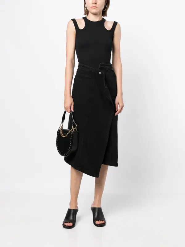 Goen.j Asymmetric Denim Skirt