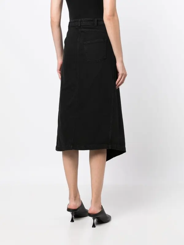 Goen.j Asymmetric Denim Skirt