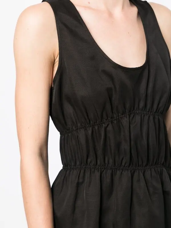 Goen.j Ruched Sleeveless Top - Black
