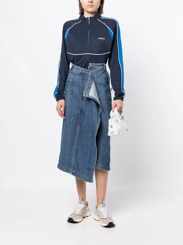 Goen.j Asymmetric Denim Skirt