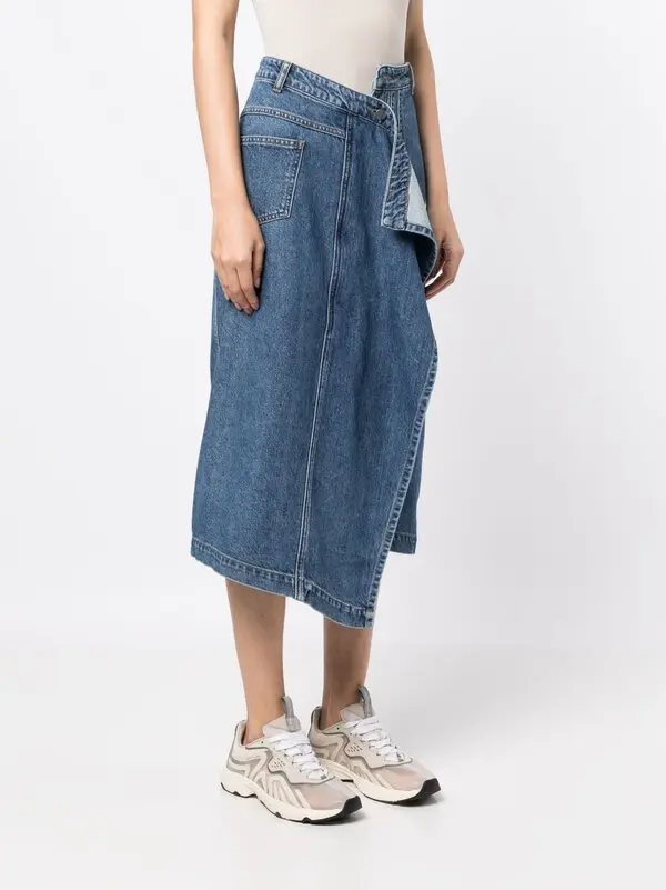 Goen.j Asymmetric Denim Skirt