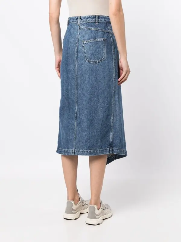 Goen.j Asymmetric Denim Skirt