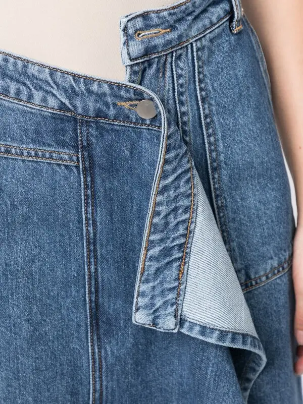 Goen.j Asymmetric Denim Skirt