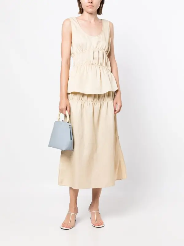 Goen.j Ruched Sleeveless Top - Yellow