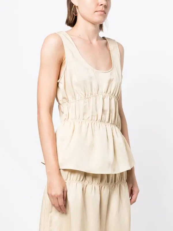 Goen.j Ruched Sleeveless Top - Yellow