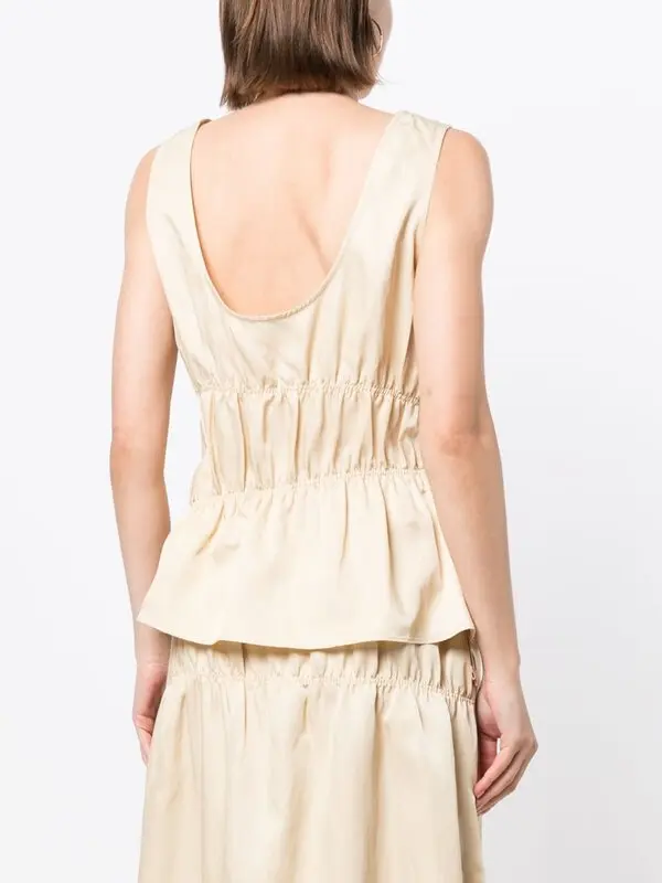 Goen.j Ruched Sleeveless Top - Yellow