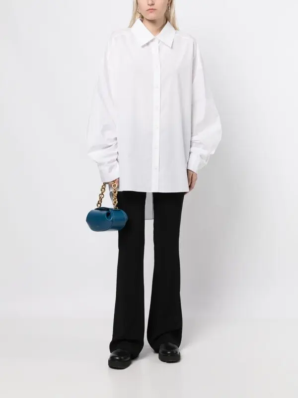 Goen.j Twist-detailing Cotton Shirt - White