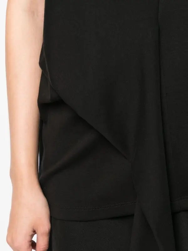 Goen.j Asymmetric Sleeveless Top - Black