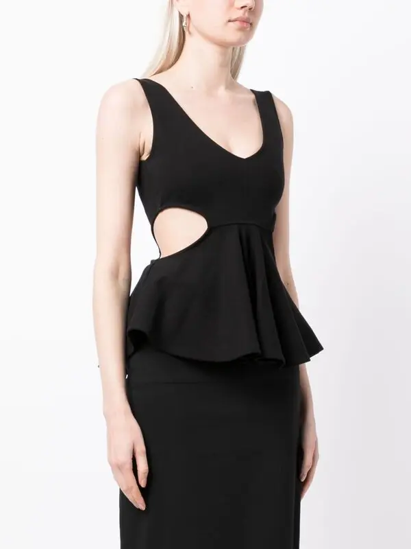 Goen.j Cut-out Ruffled Top