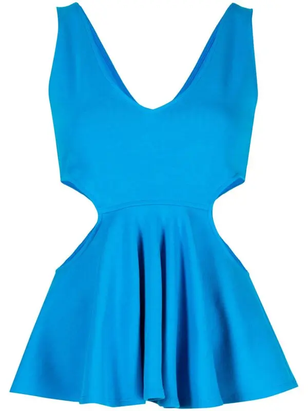 Goen.j Cut-out Tank Top - Blue