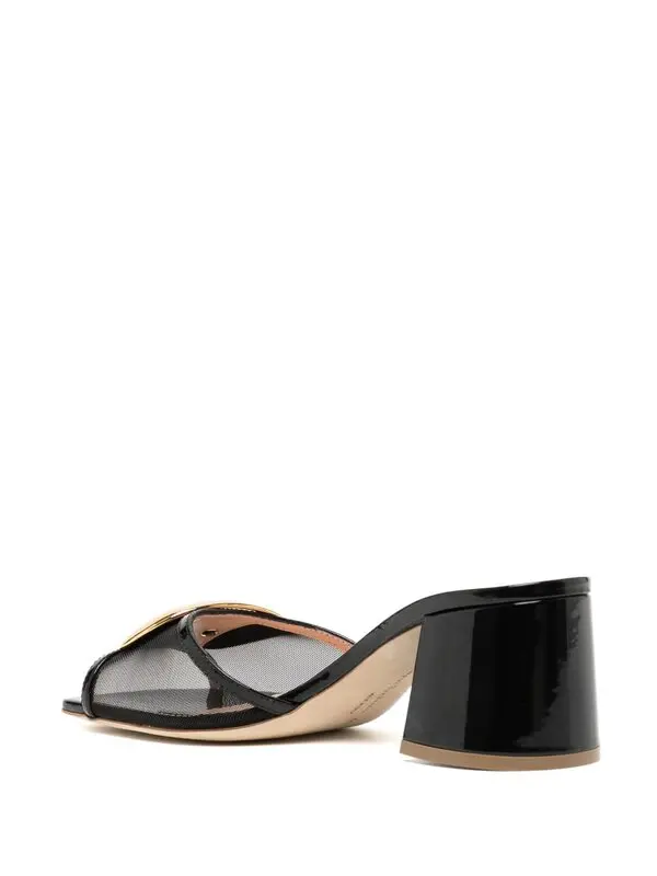 Rupert Sanderson Rounded-plaque Mid-heel Sandals - Black