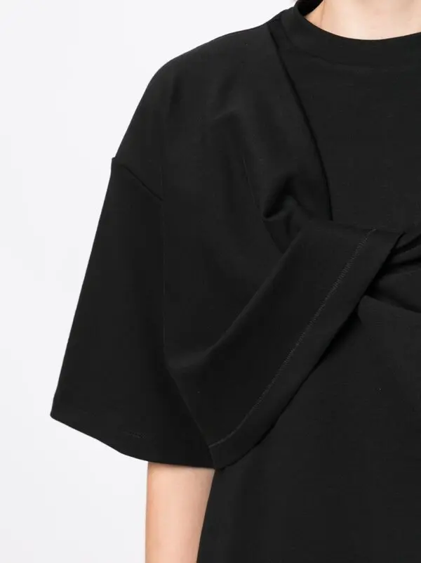 Goen.j Twist-detail Cotton T-shirt - Black