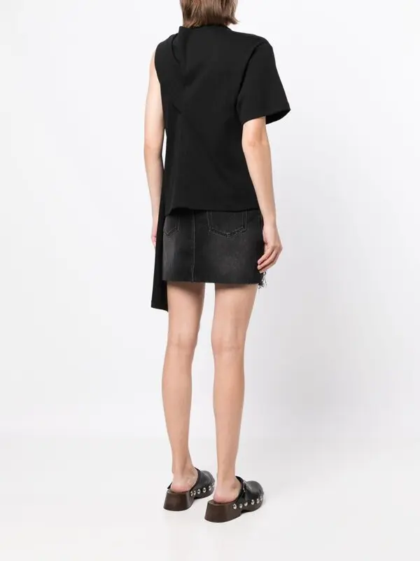 Goen.j Asymmetric Knot-detail T-shirt - Black