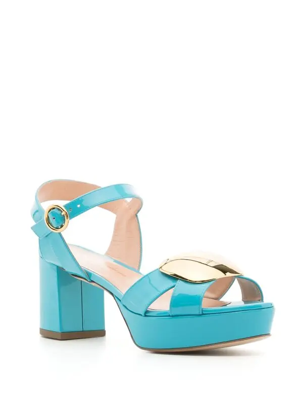 Rupert Sanderson Rounded-plaque Platform Sandals