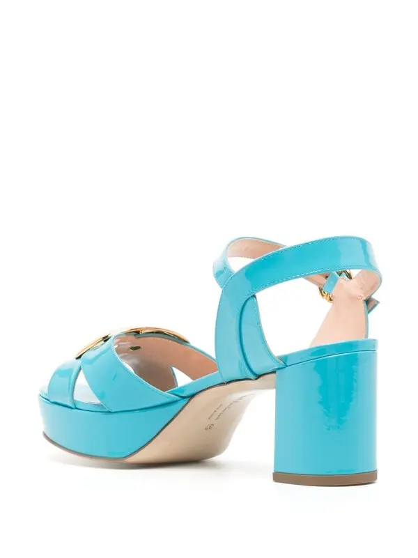 Rupert Sanderson Rounded-plaque Platform Sandals