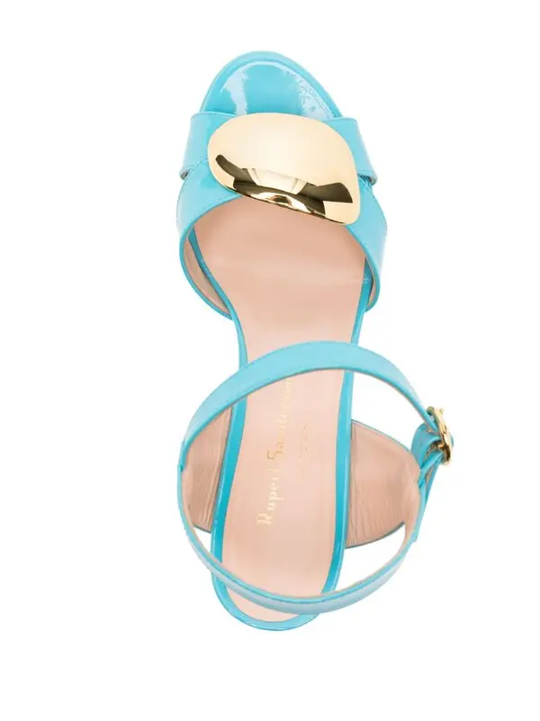 Rupert Sanderson Rounded-plaque Platform Sandals