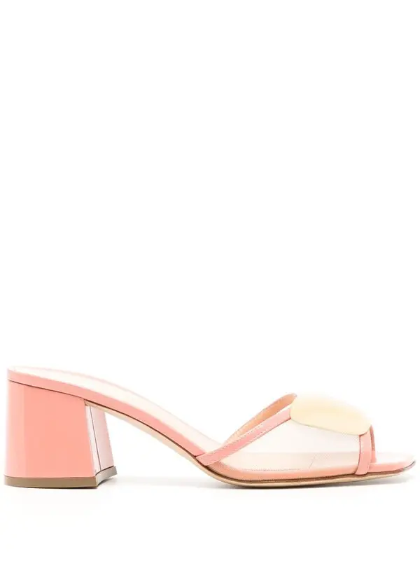 Rupert Sanderson Rounded-plaque Mid-heel Sandals - Pink